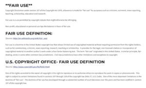 Fair Use Disclaimer Examples & Guide