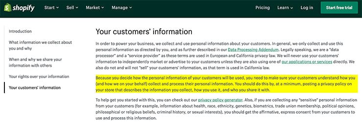Privacy Policy For Shopify Stores Termly